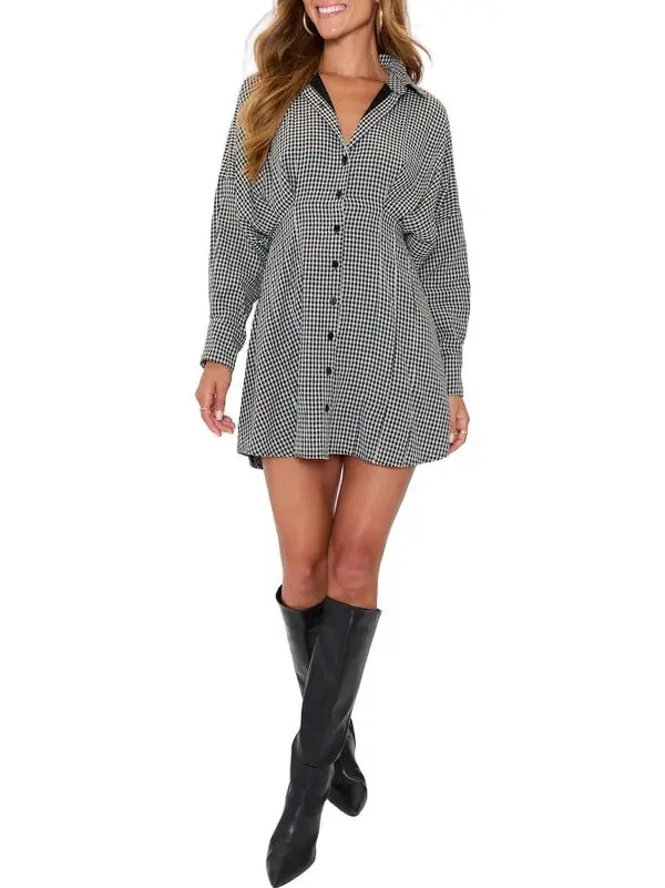 VICI Check Mini Shirtdress - Black Check