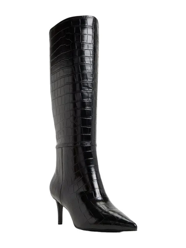 Aldo Heathher Knee High Boots - Open Black