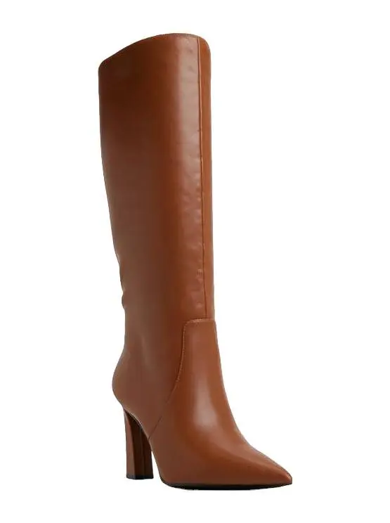 Aldo Pointed Toe Knee High Boots - Camel