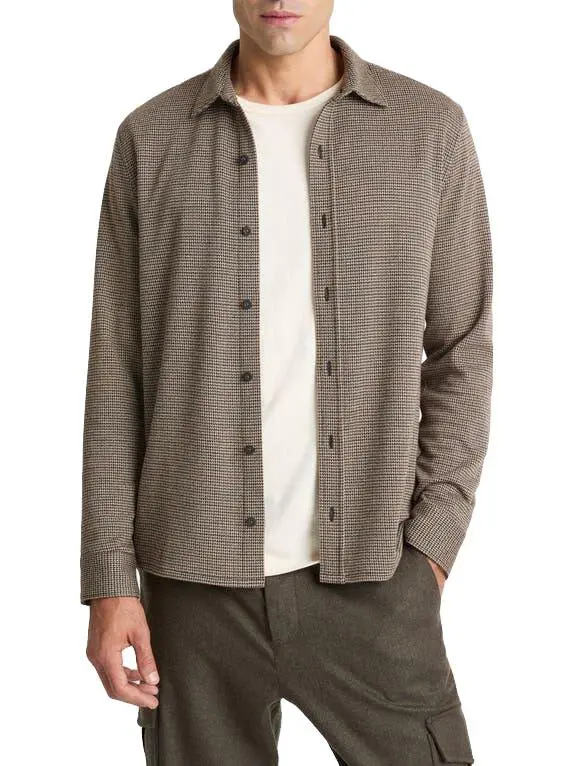 Vince Houndstooth Button-up Shirt - Dark Roast Combo