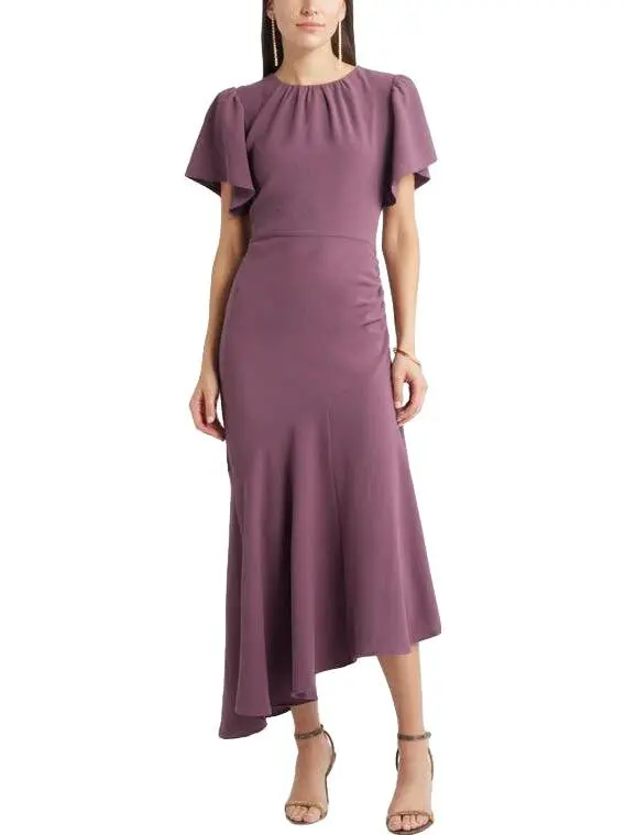 Chelsea28 Asymmetric Crepe Maxi Dress - Purple Serum