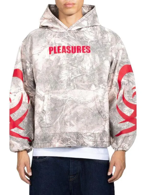 PLEASURES Hunt Oversize Cotton Canvas Hoodie - Camo