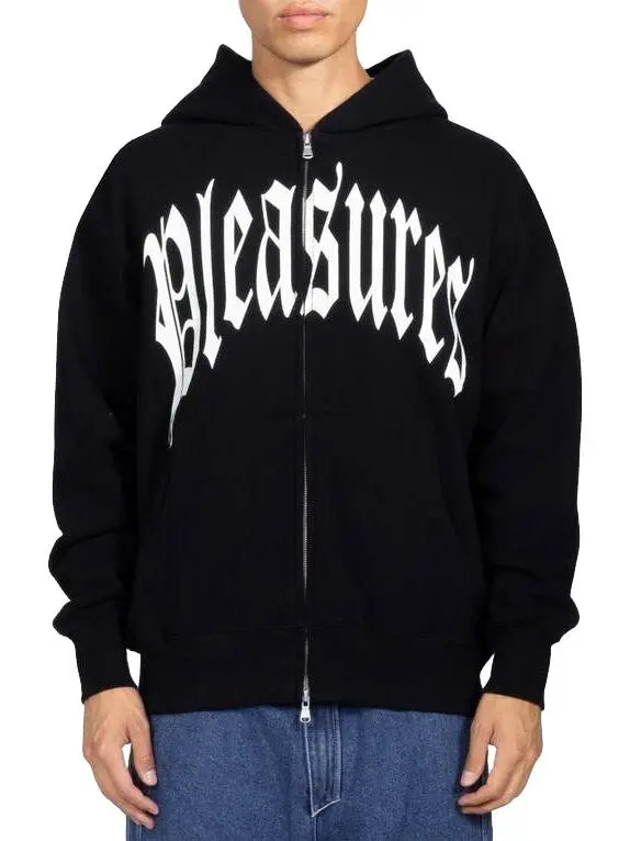 PLEASURES Twitch Graphic Zip Hoodie - Black