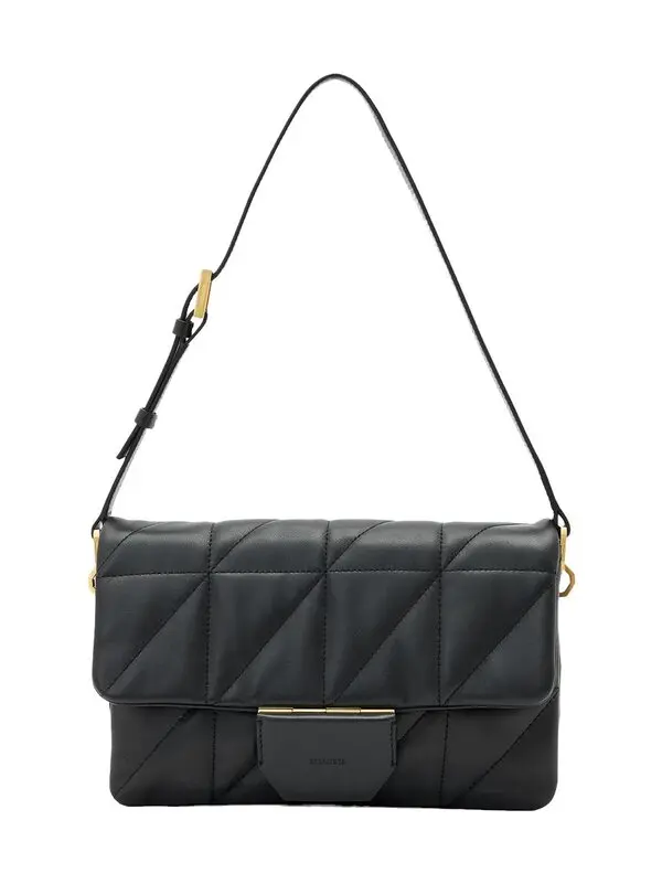 ALLSAINTS Ondine Quilted Leather Shoulder Bag - Black