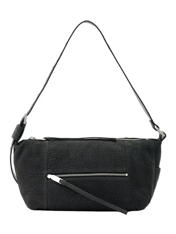 ALLSAINTS Vega G Lambskin Leather Baguette Bag - Meteorite Grey