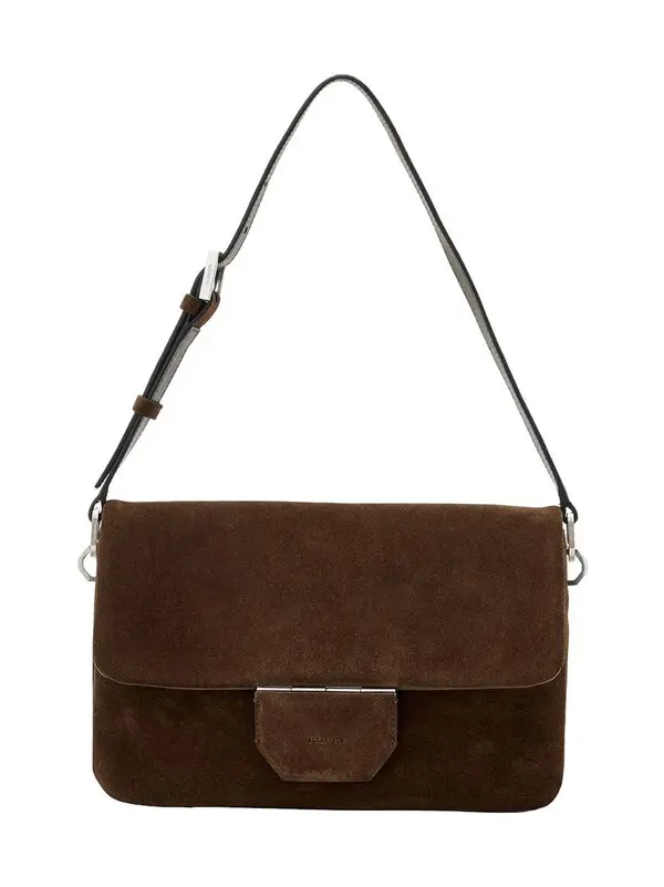 ALLSAINTS Ondine Suede Shoulder Bag - Fango Brown