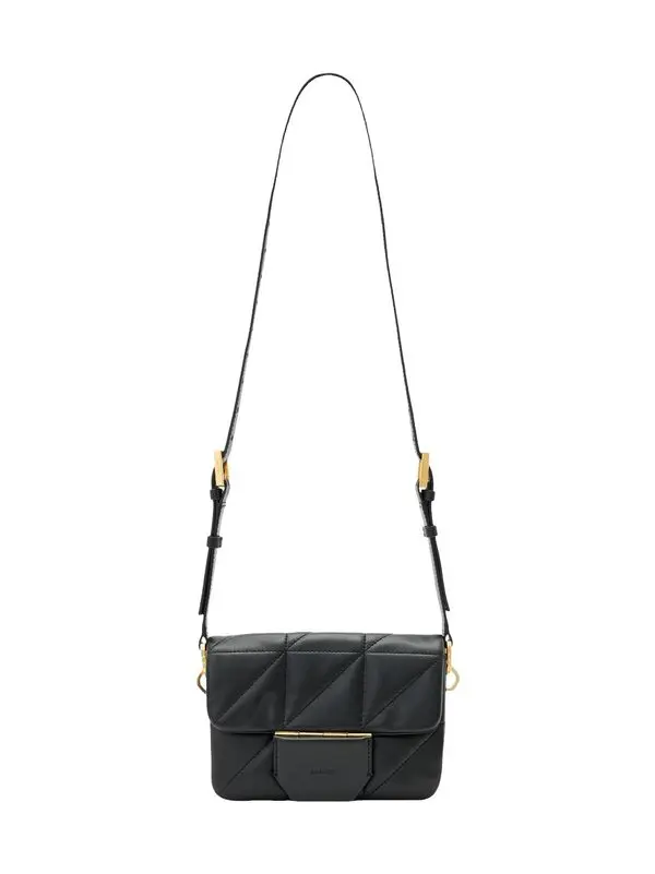 ALLSAINTS Quilted Lambskin Leather Crossbody Bag - Black