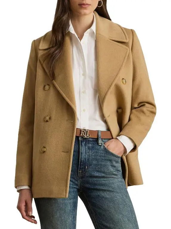Ralph Lauren Wool Double-breasted Jacket - Camel