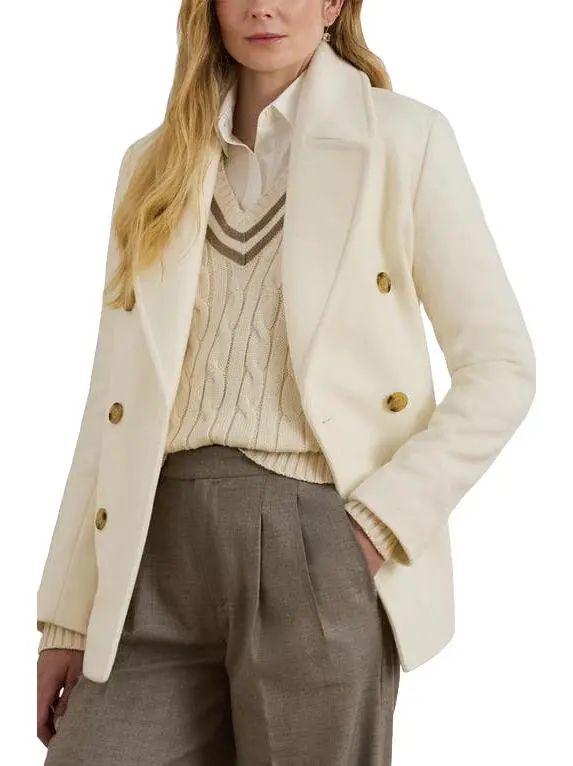 Ralph Lauren Wool Double-breasted Jacket - Moda Cream