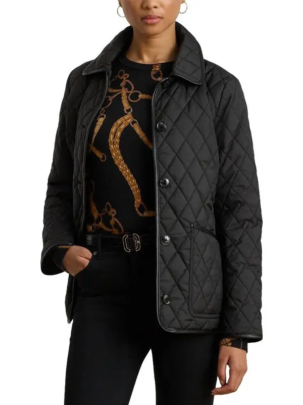 Ralph Lauren Quilted Button-front Jacket - Black