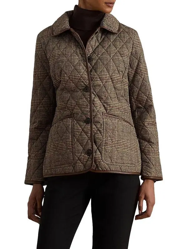 Ralph Lauren Quilted Button-front Jacket - Heritage Plaid