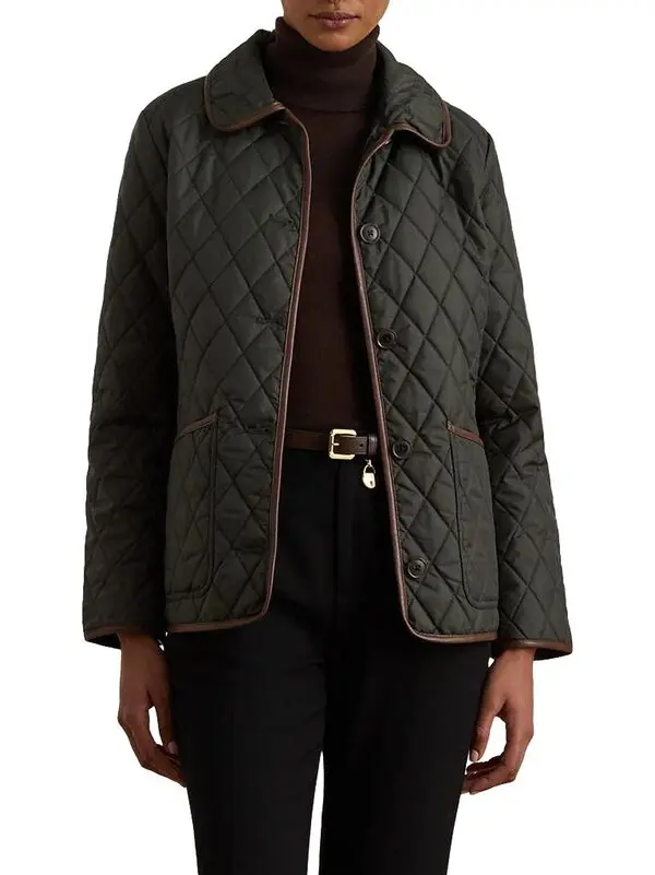 Ralph Lauren Quilted Button-front Jacket - Litchfield Loden