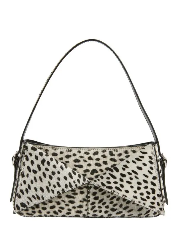 Coperni Belt Genuine Calf Hair Baguette Bag - Whtblk White-black Print