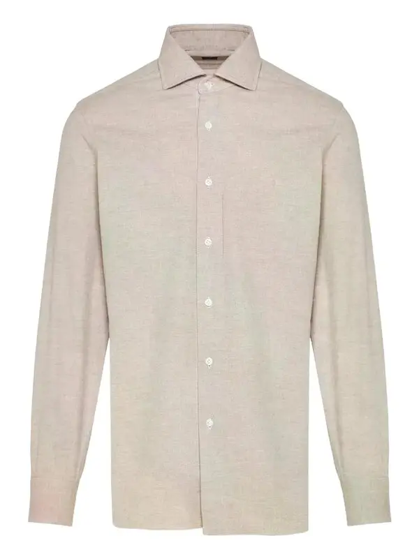 BARBA NAPOLI Long-sleeve Button-down Shirt - Neutrals