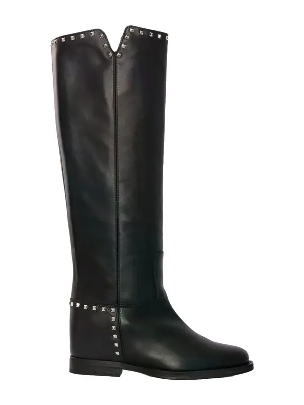 VIA ROMA 15 Studded Riding Boots - Black