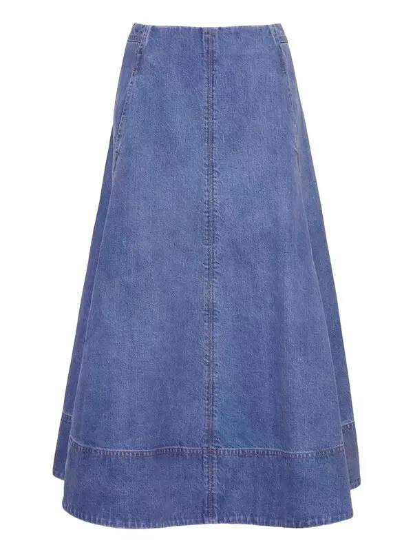 Cara Cara Aisha Denim A-line Midi Skirt - Blue