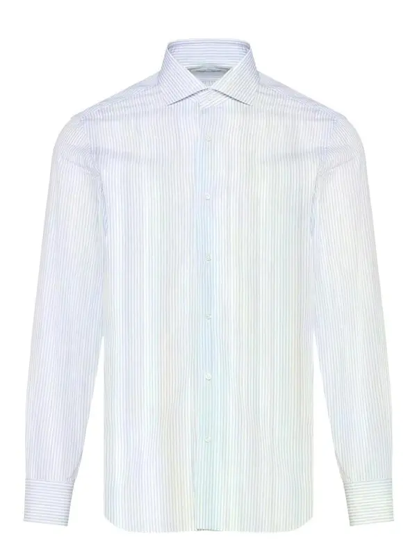BARBA NAPOLI Striped Button-down Shirt - Blue