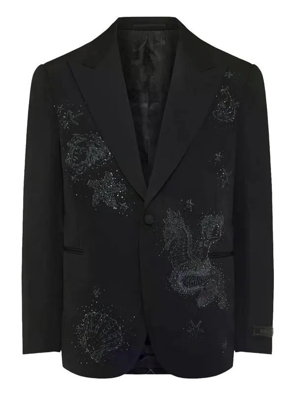 Versace Barocco Sea Embroidered Jacket - Black