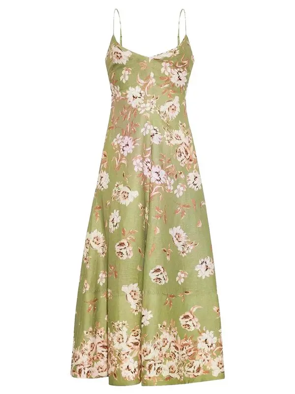 Cara Cara Floral Midi Dress - Green