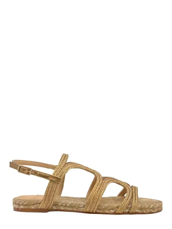 CastaÑer Metallic Weave Espadrille Platform Sandals - Gold