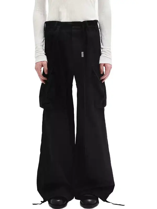 ANN DEMEULEMEESTER Cargo-pocket Wide Leg Trousers - Black