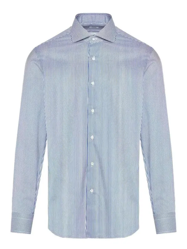 BARBA NAPOLI Pinstripe Shirt - Blue