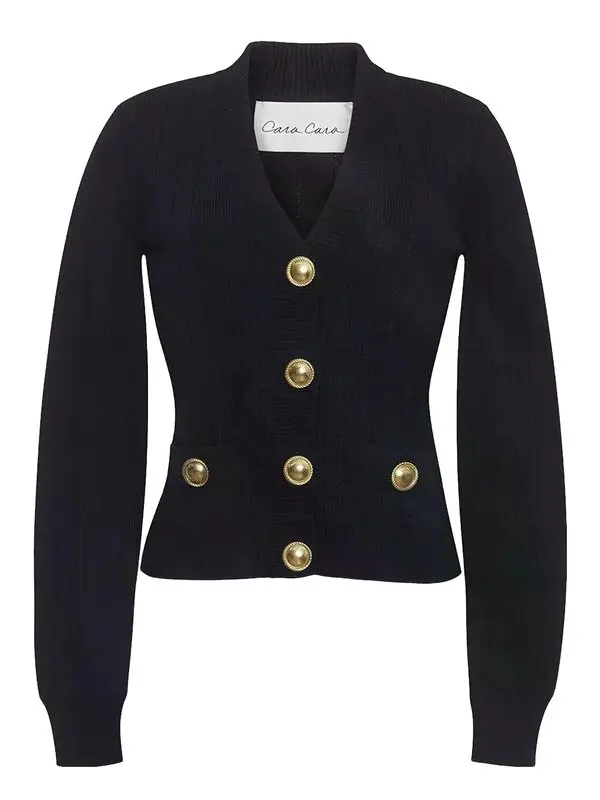 Cara Cara Lavira Ribbed Cardigan - Black