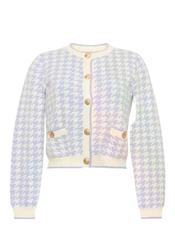 Cara Cara Priscilla Houndstooth Cardigan - Blue