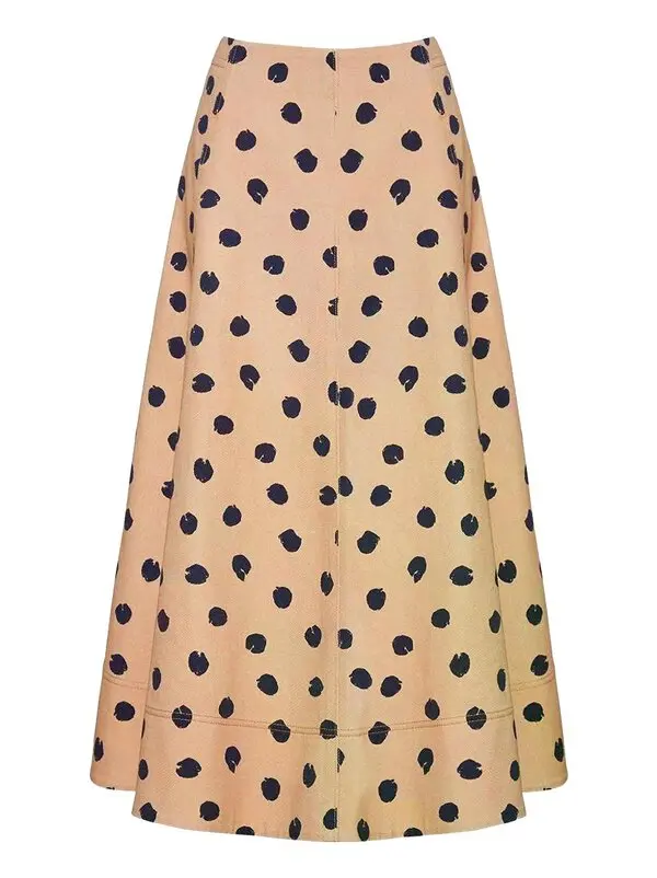 Cara Cara Aisha Polka Dot-print Midi Skirt - Neutrals