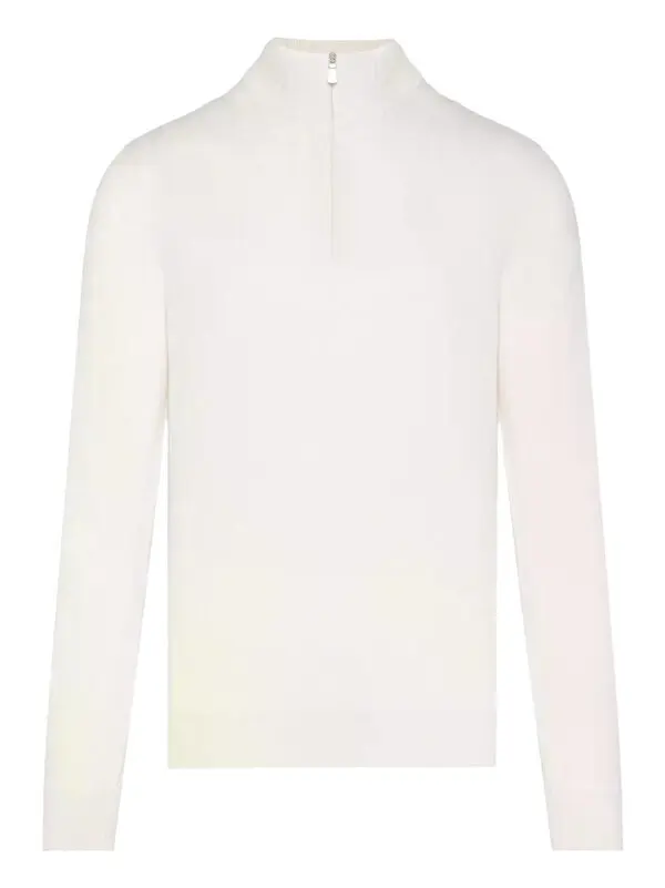 BARBA NAPOLI Zip-neck Cashmere Sweater - White