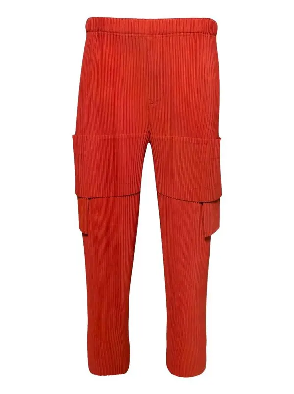 Issey Miyake Plissé Cargo Pants - Red