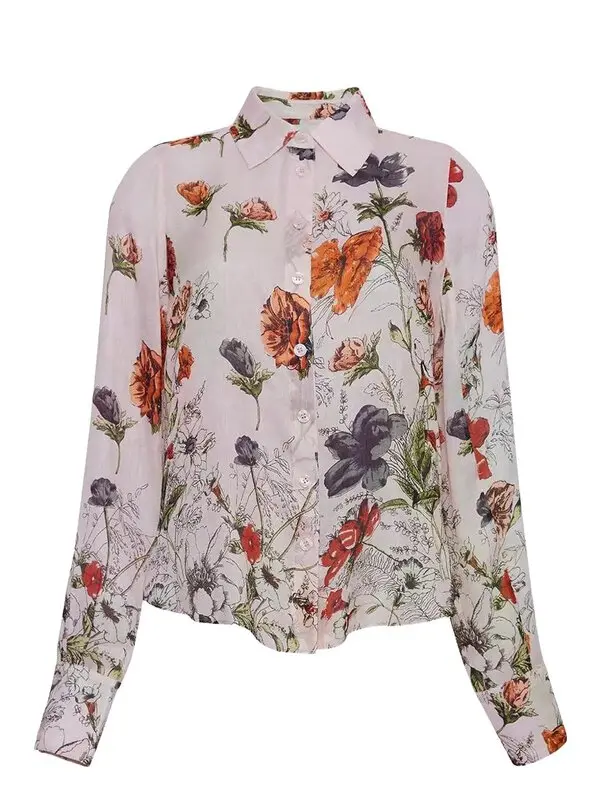 Cara Cara Floral-print Shirt - Pink