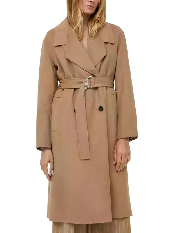 BOSS Belted Double-breasted Coat - Neutrals