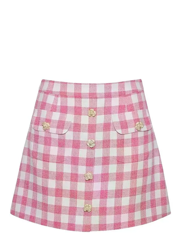 Cara Cara Faye Gingham Mini Skirt - Pink