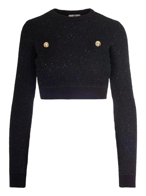 Elisabetta Franchi Sequin-embellished Top - Black