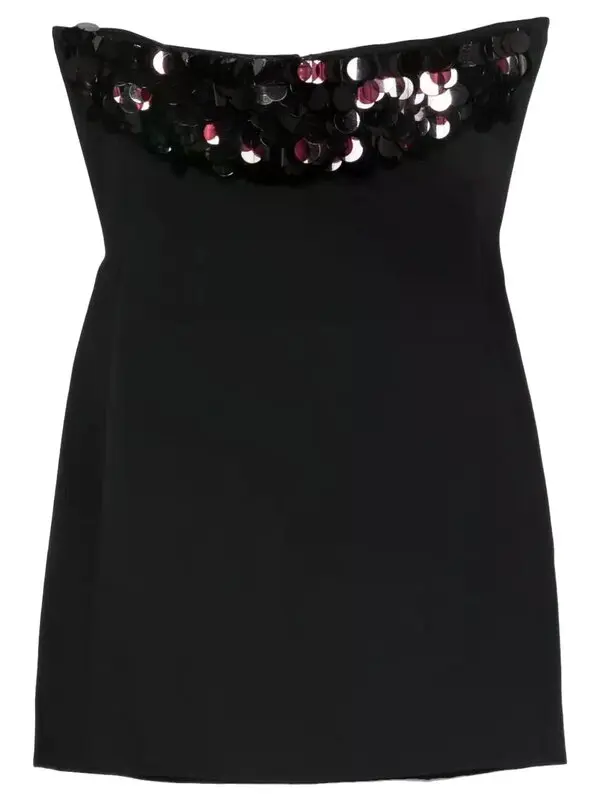 David Koma Sequin-embellished Strapless Mini Dress - Black