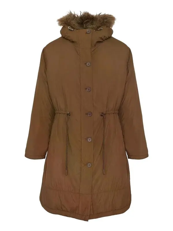 YVES SALOMON Lamb Shearling-trimmed Parka Coat - Brown