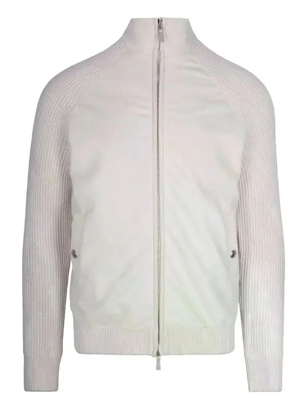 Eleventy Ribbed-panel Jacket - Neutrals