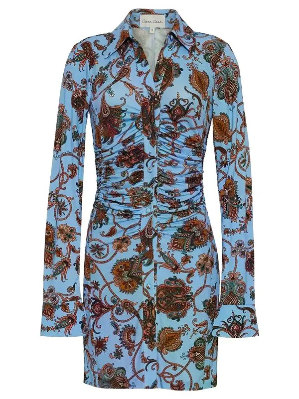 Cara Cara Shirley Paisley-print Mini Dress - Blue