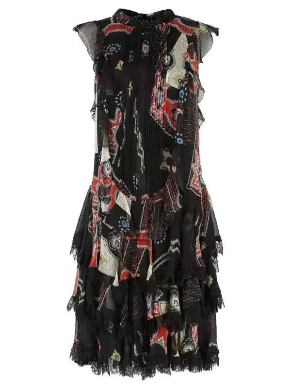 Etro Printed Ruffled Dress - Black