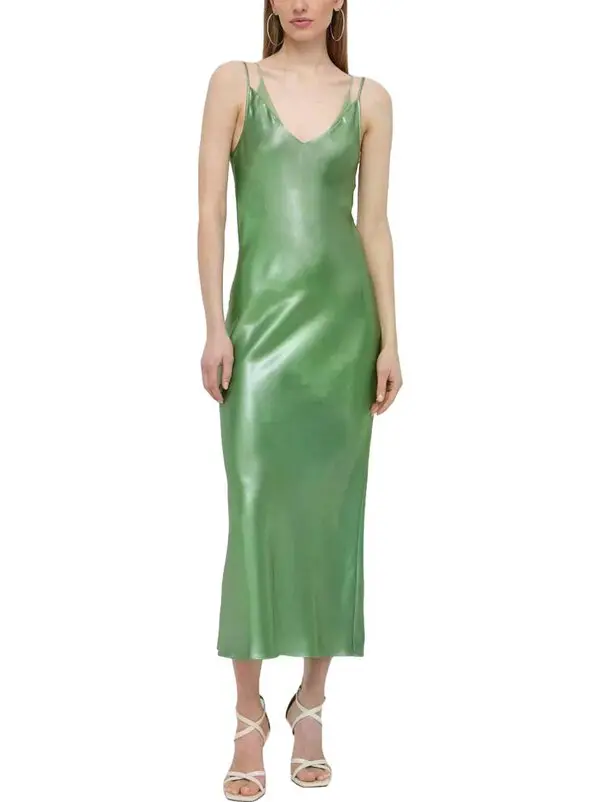 Hugo Boss V-neck Midi Slip Dress - Green