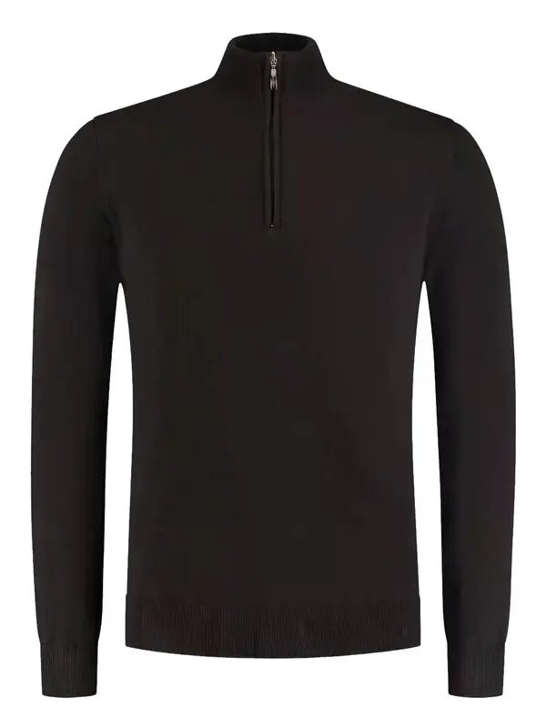DORIANI Half-zip Cashmere Sweater - Black