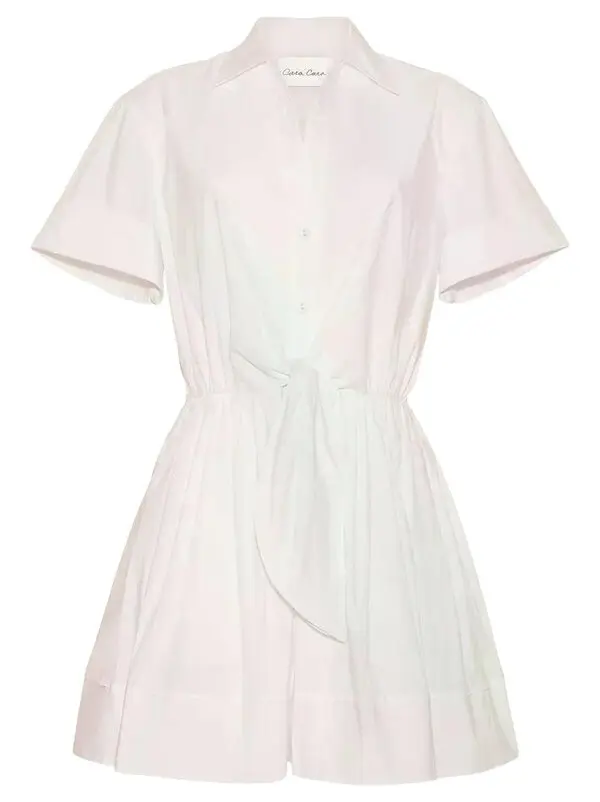 Cara Cara Asbury Tie-waist Mini Dress - White
