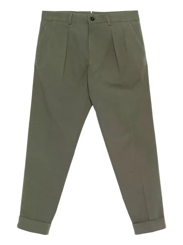 Incotex Pleated Cuffed Trousers - Green