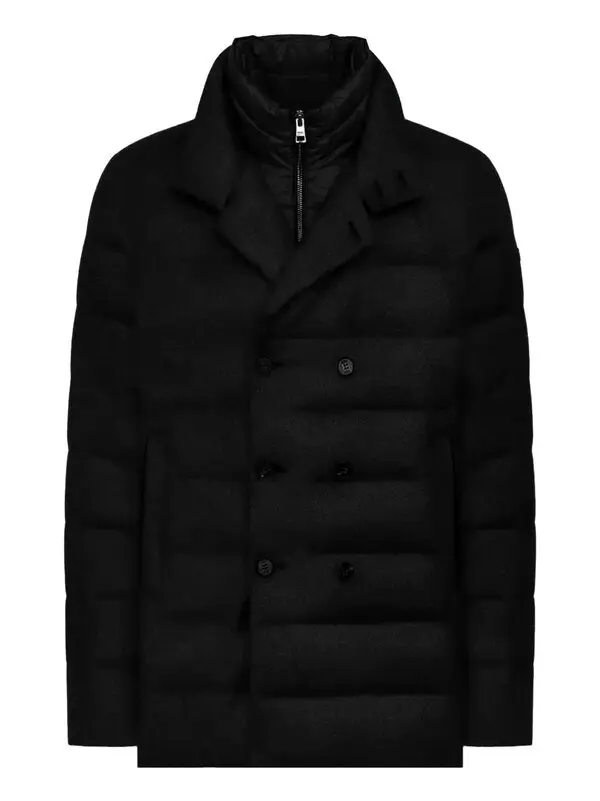 DUNO Quilted Double-breasted Jacket - Black