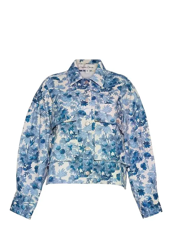 Cara Cara Kobie Floral-print Denim Jacket - Blue