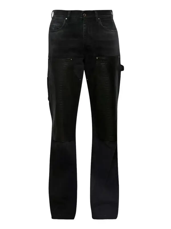 Amiri Embossed Panel Carpenter Jeans - Black