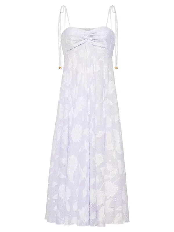 Cara Cara Floral-print Tie-strap Dress - Blue