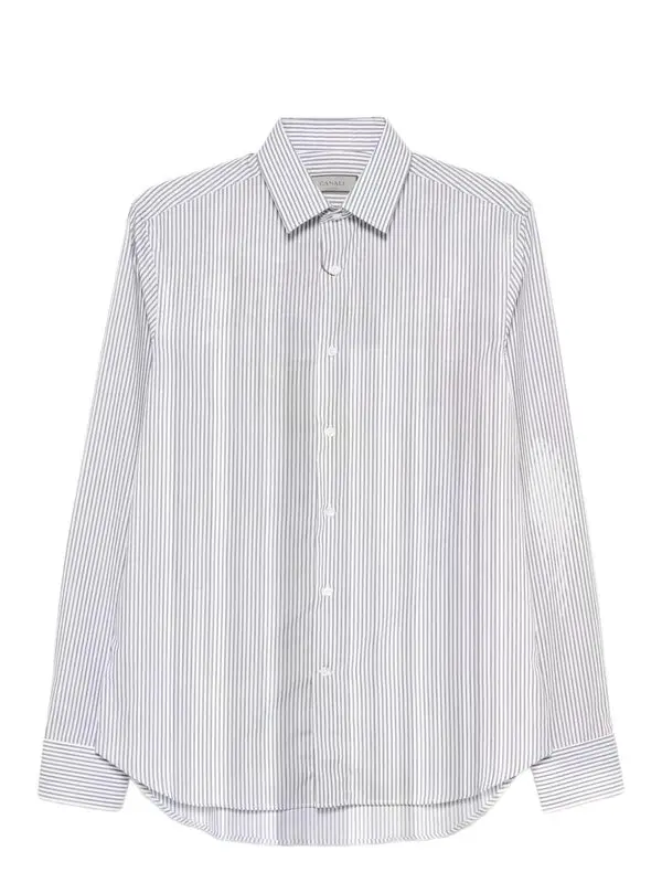 Canali Striped Long-sleeve Shirt - Blue