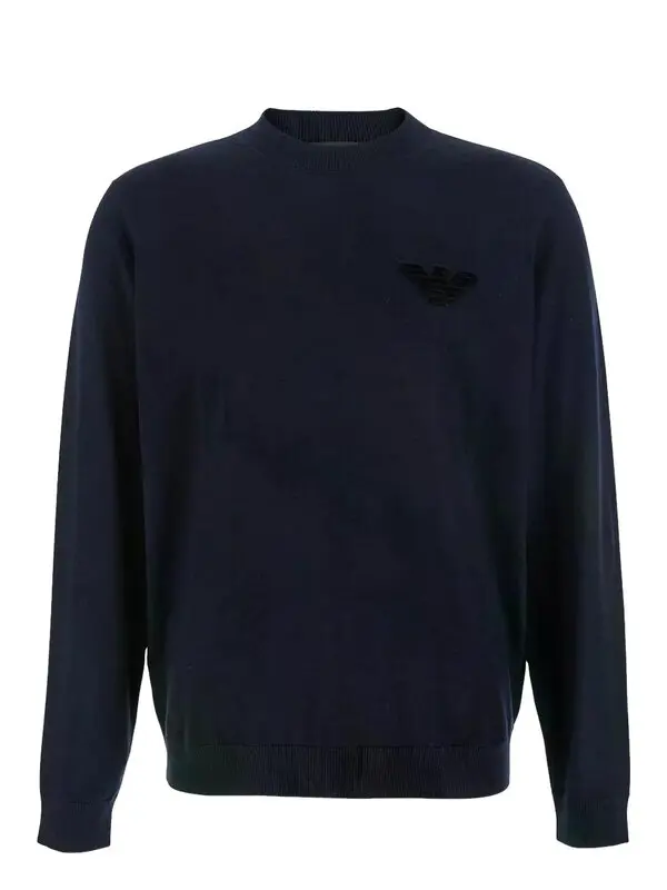 Emporio Armani Logo-embellishment Sweater - Blue